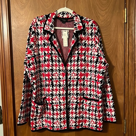 Belldini | Jackets & Coats | Belldini Red Black And White Houndstooth ...